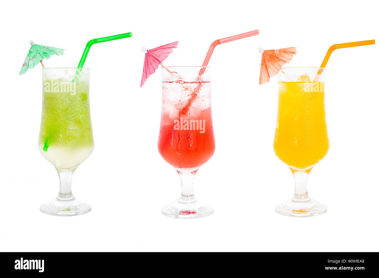 Colorful juice cocktails collection for summer drinks Stock Photo - Alamy