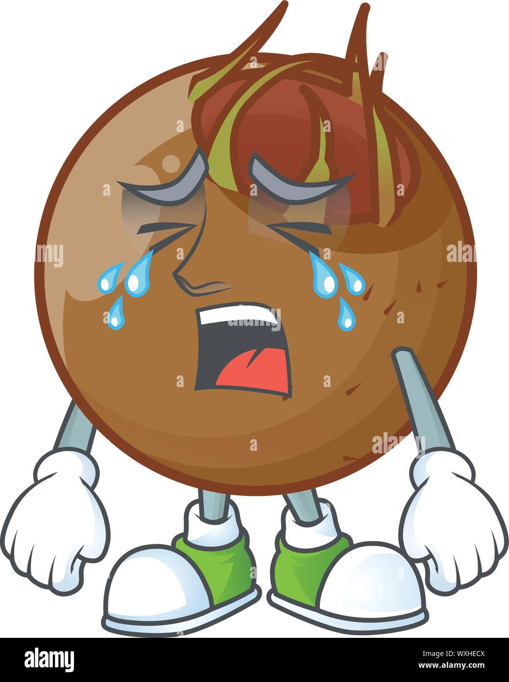 Crying sweet medlar fruit cartoon character style Stock Vector Image ...