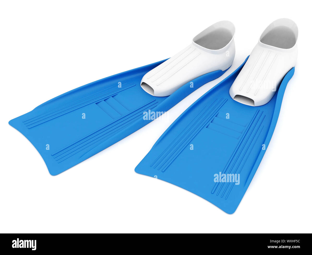 blue flippers isolated on white background Stock Photo - Alamy