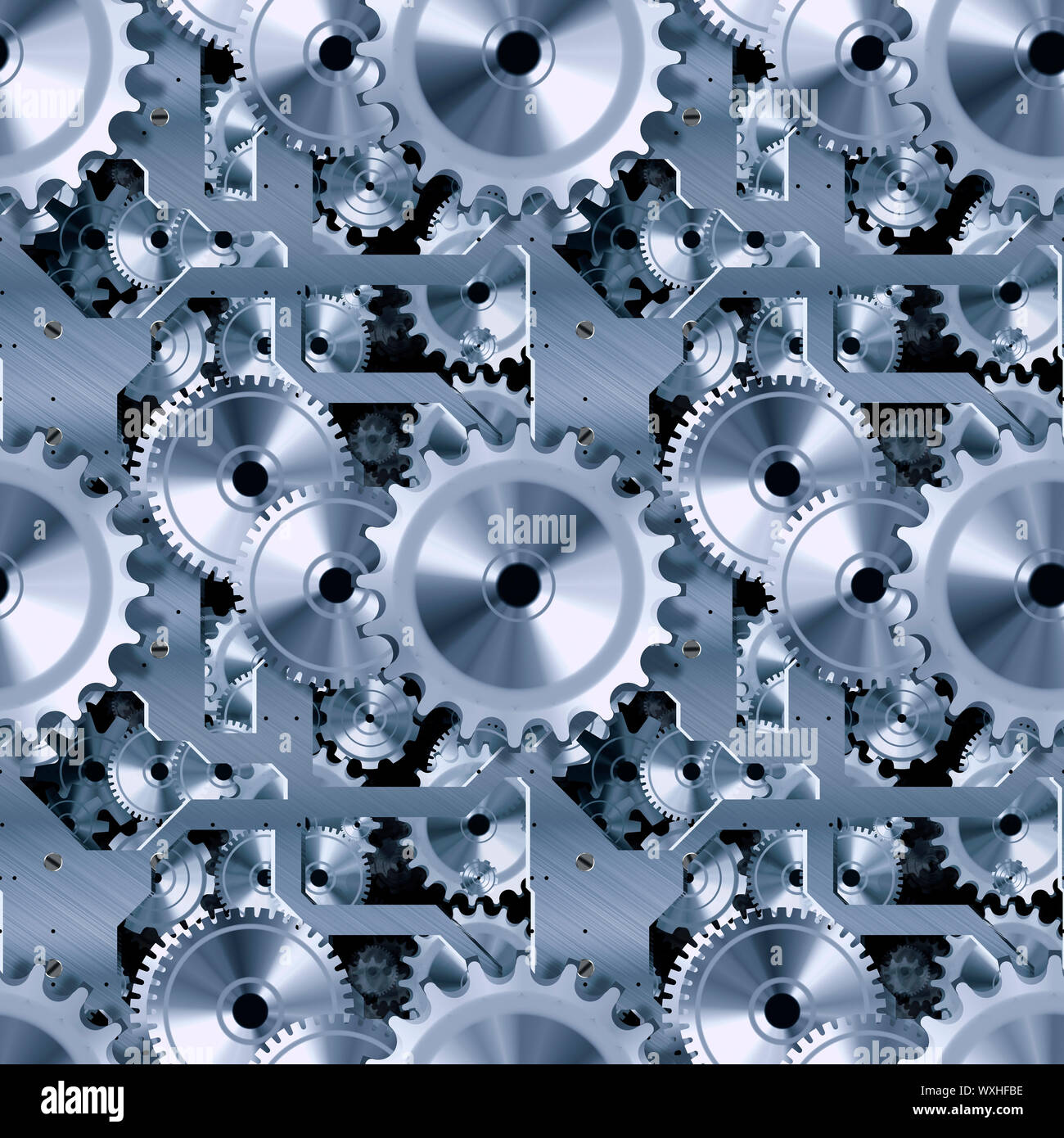 An illustration of a seamless clock work background Stock Photo - Alamy