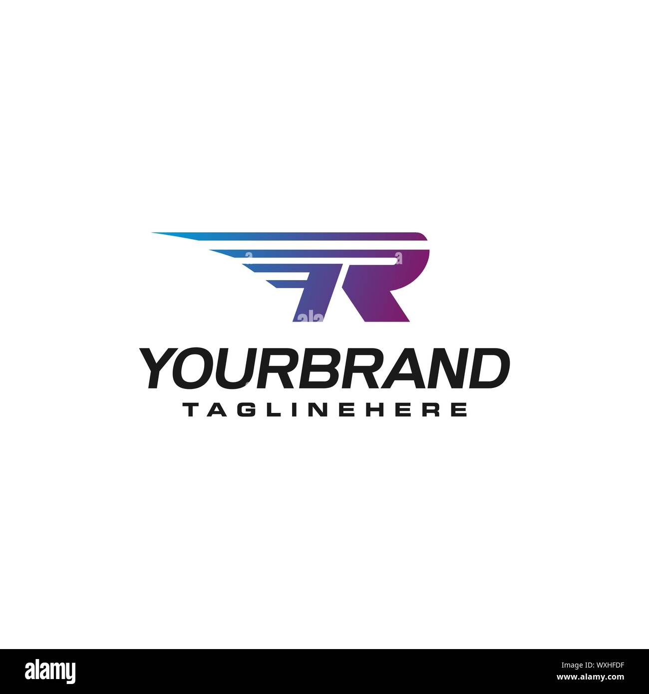 Modern Fast letter R vector logo with speed or moving element. Suitable ...