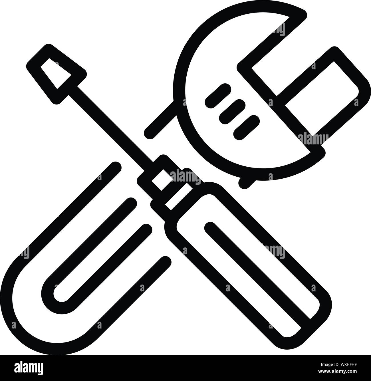 Wrench screwdriver icon. Outline wrench screwdriver vector icon for web ...