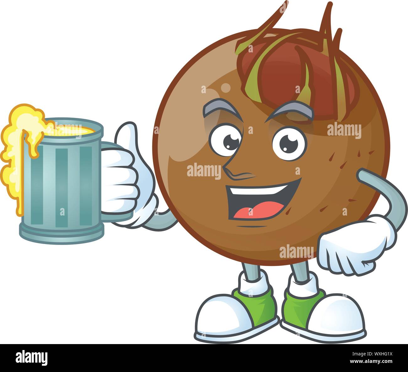With juice sweet medlar fruit cartoon character style Stock Vector ...