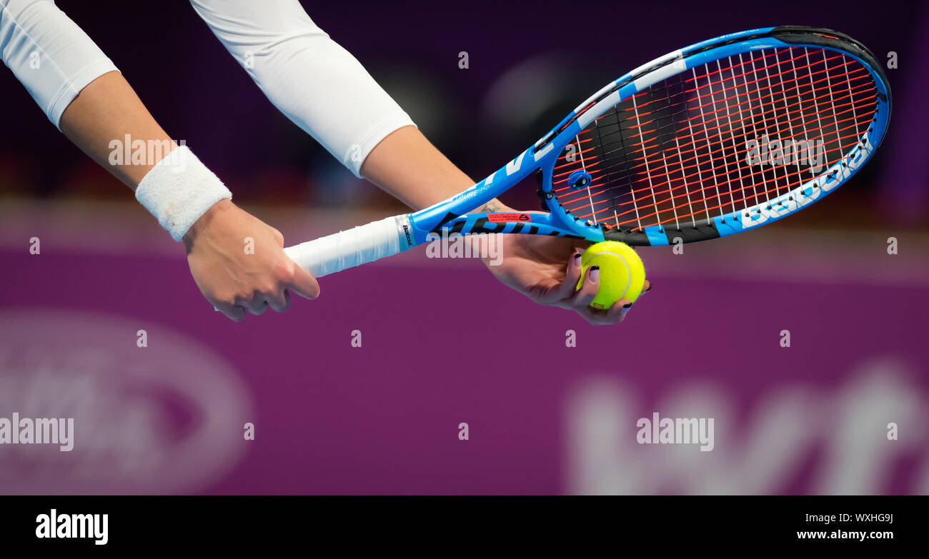 Julia Goerges of Germany in action during her first-round match at the ...