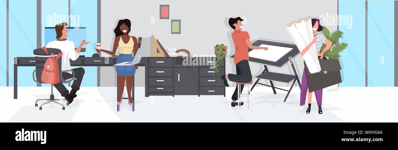 Team architect interior designer Stock Vector Images - Alamy