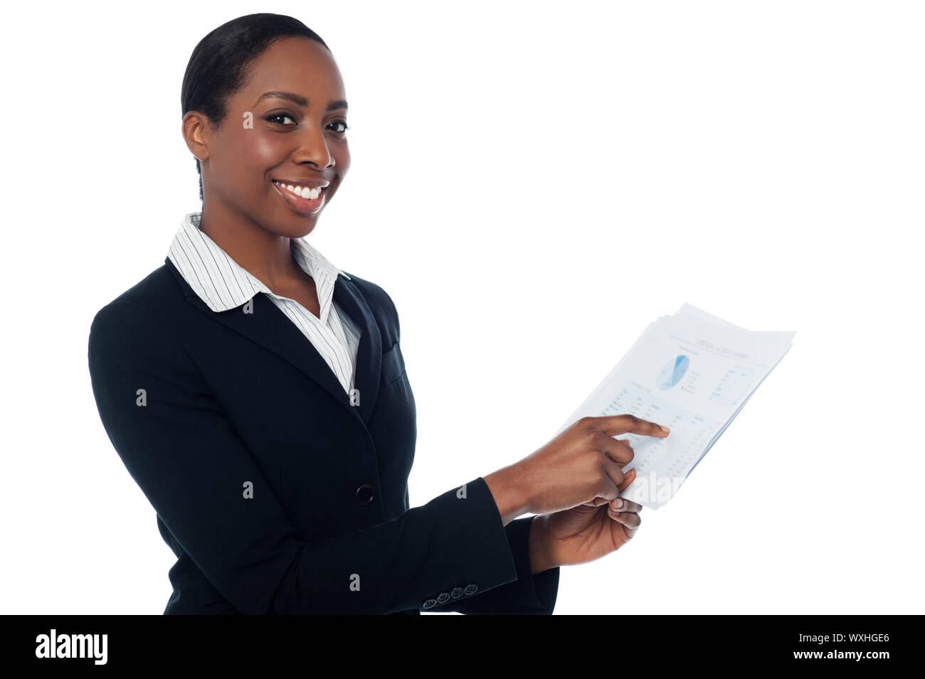 Business woman holding reports looking hi-res stock photography and ...