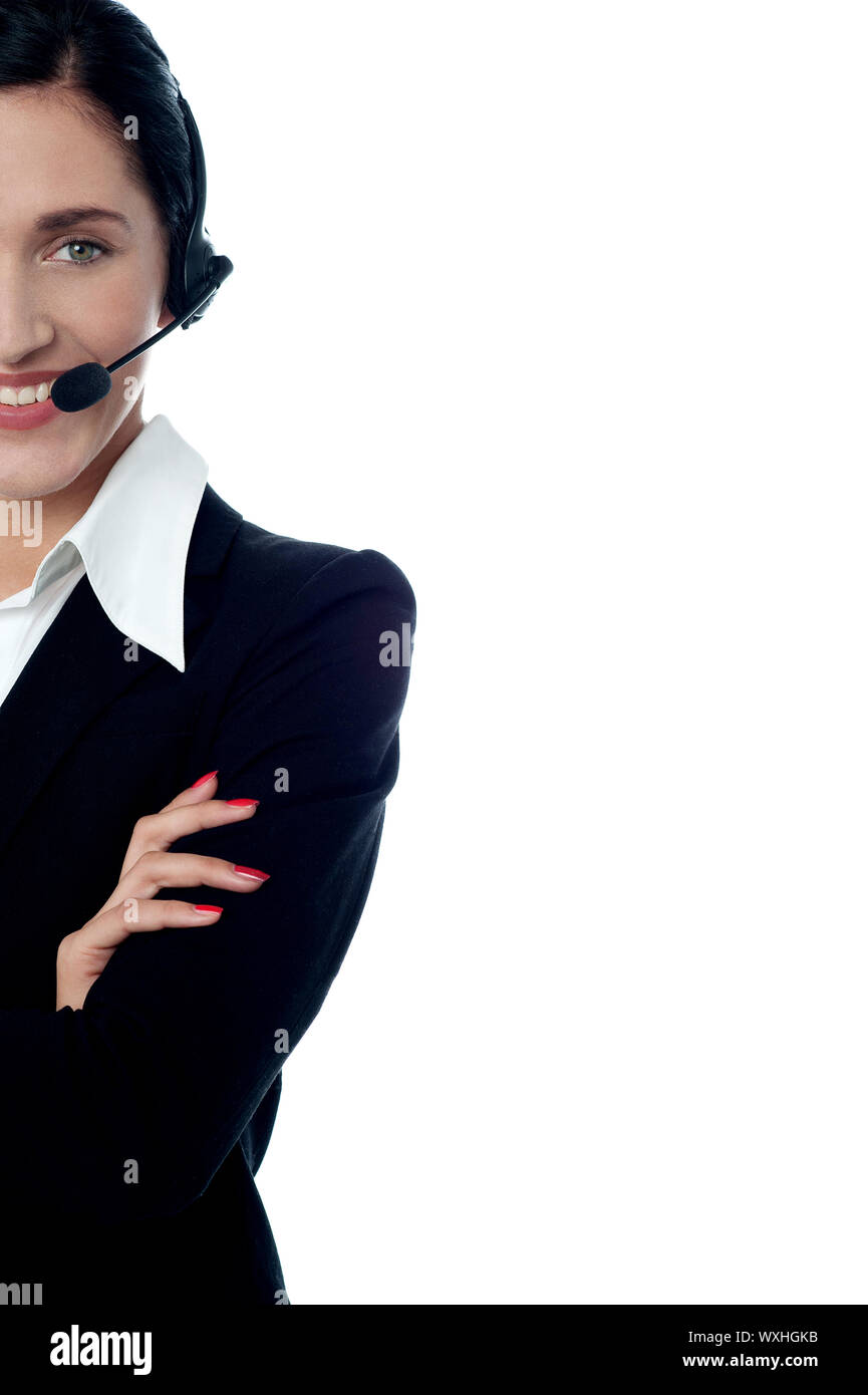 Female customer support staff, cropped image Stock Photo - Alamy