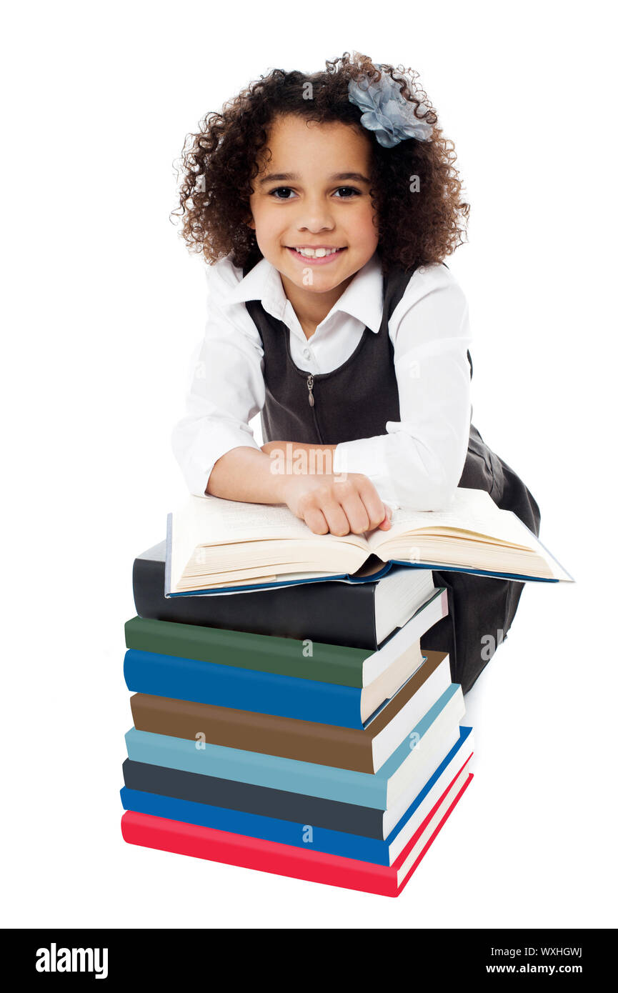 Smart little bright kid preparing for exams Stock Photo - Alamy