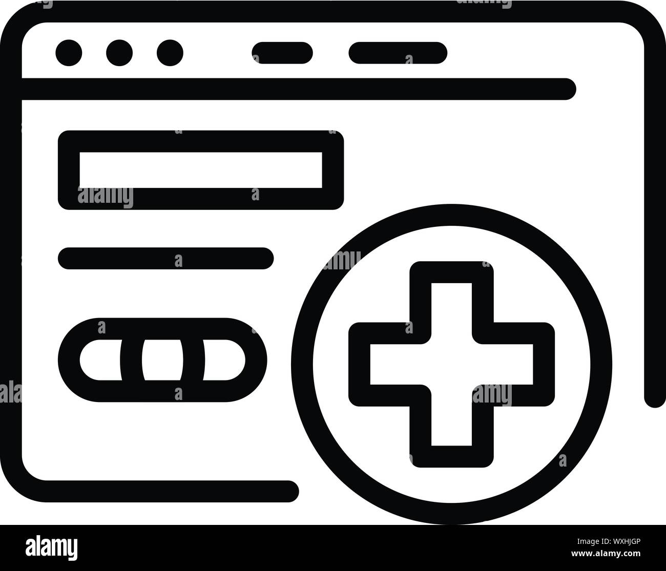 Online pharmacy icon. Outline online pharmacy vector icon for web ...