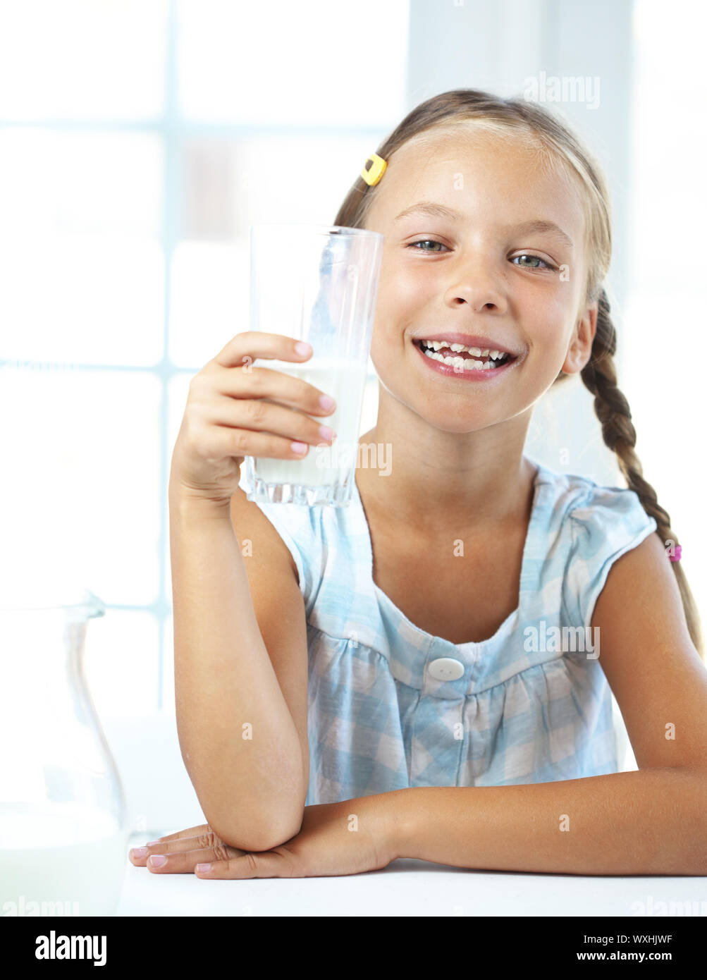 Child drinking milk in school hi-res stock photography and images - Alamy