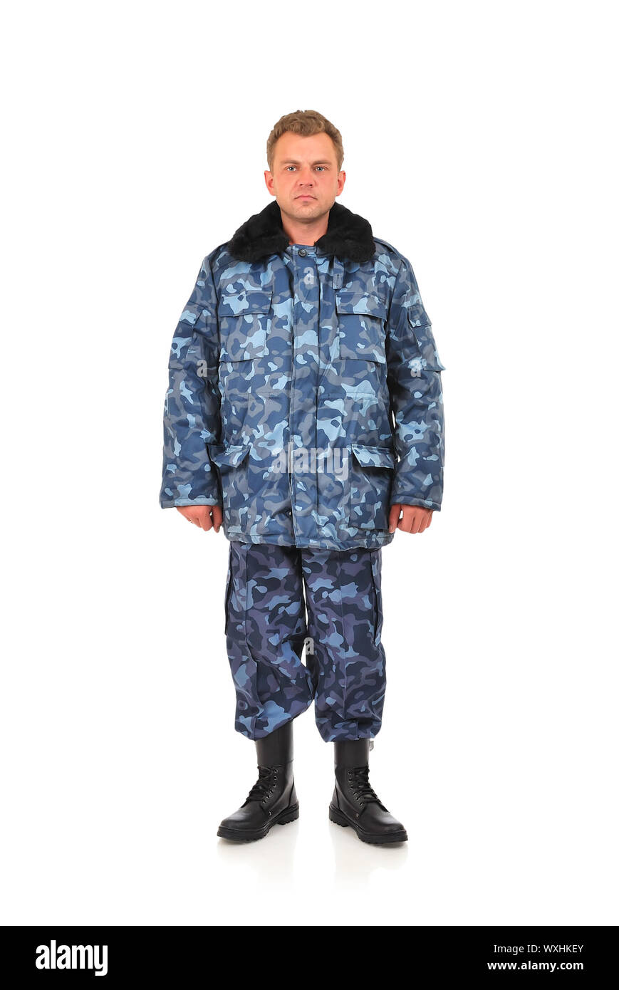 Military Man on a white background Stock Photo - Alamy