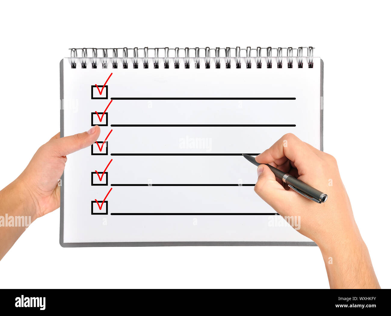 hand drawing checkbox in paper Stock Photo - Alamy
