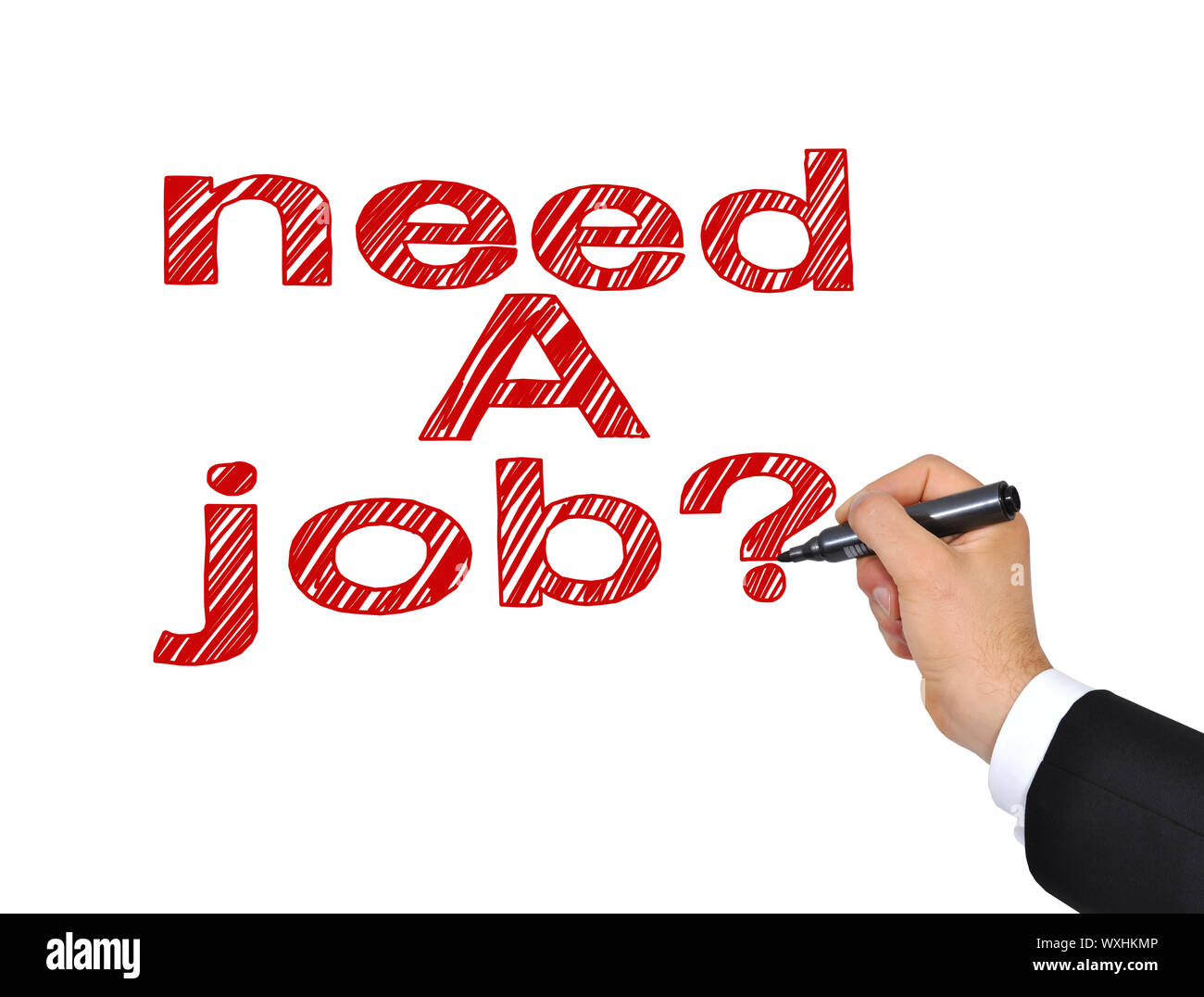 hand drawing need a job on a white background Stock Photo - Alamy
