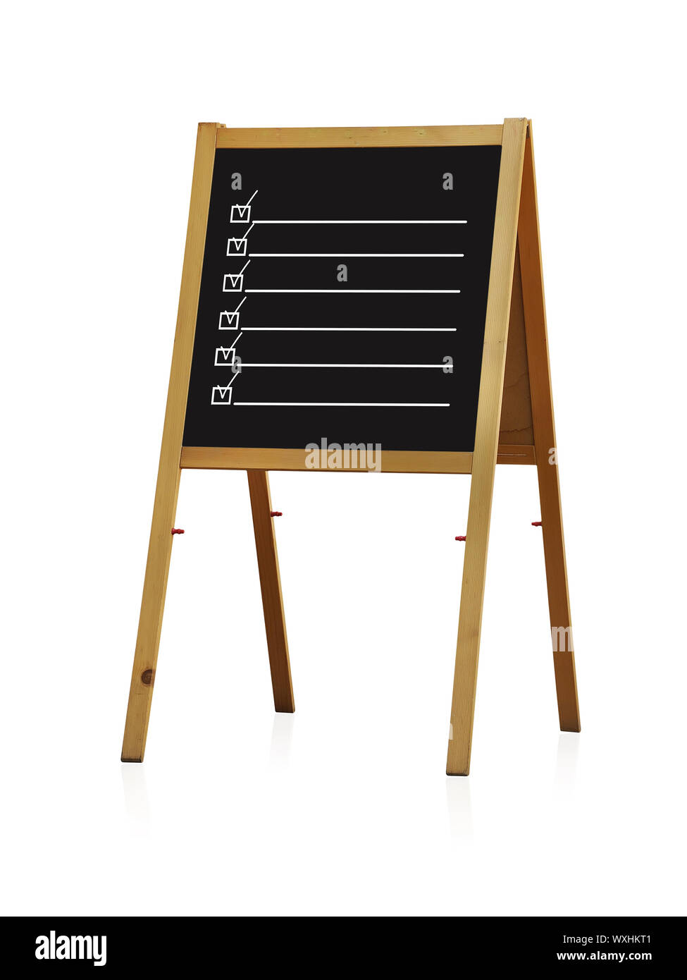 chalk board with check box on white background Stock Photo - Alamy