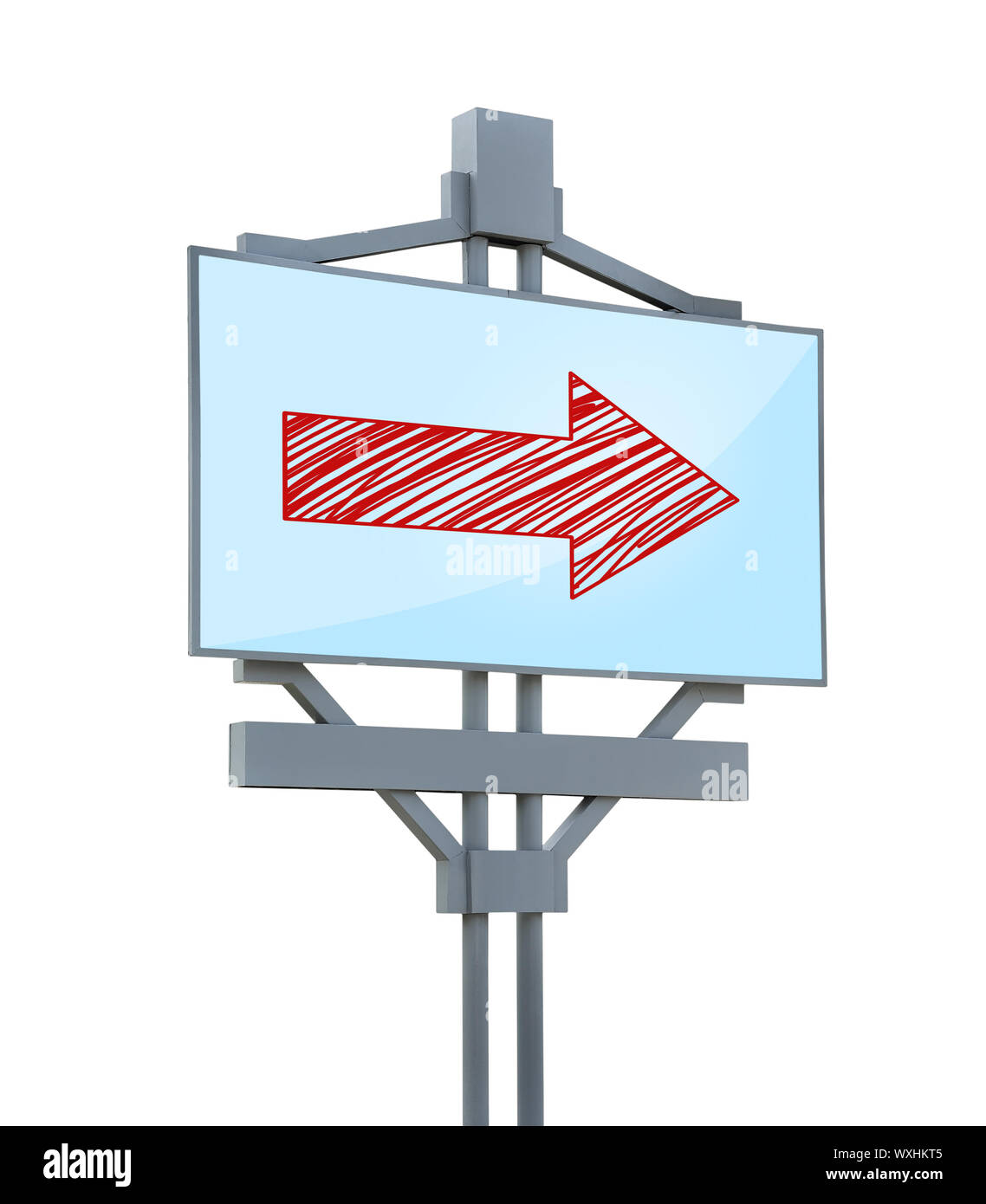 billboard with arrow on white background Stock Photo - Alamy