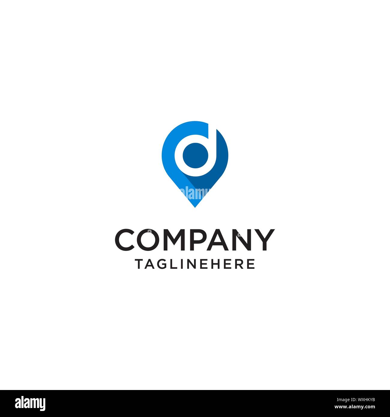 Letter D With Map Pointer logo design concept template Stock Vector ...