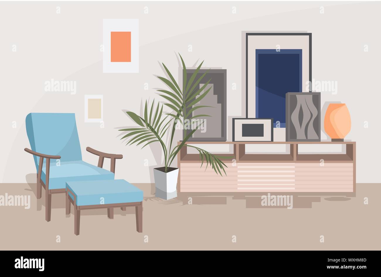 stylish home modern living room interior empty no people house room ...