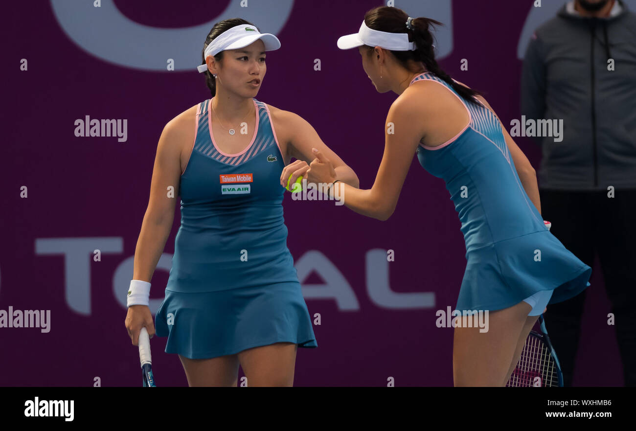 Latisha Chan & Hao-Ching Chan of Chinse Taipeh in action during their ...