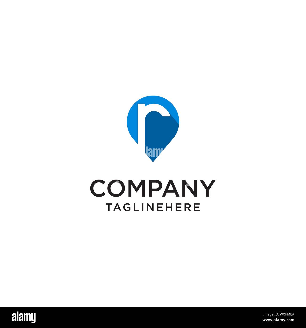 Letter R With Map Pointer logo design concept template Stock Vector ...