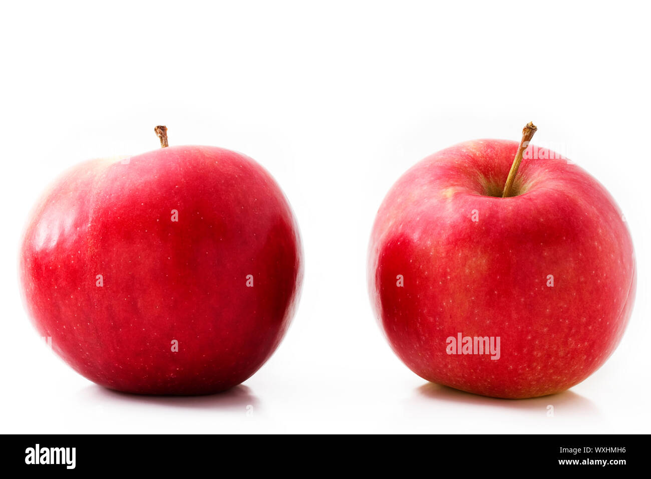 two red apples isolated on white background Stock Photo - Alamy
