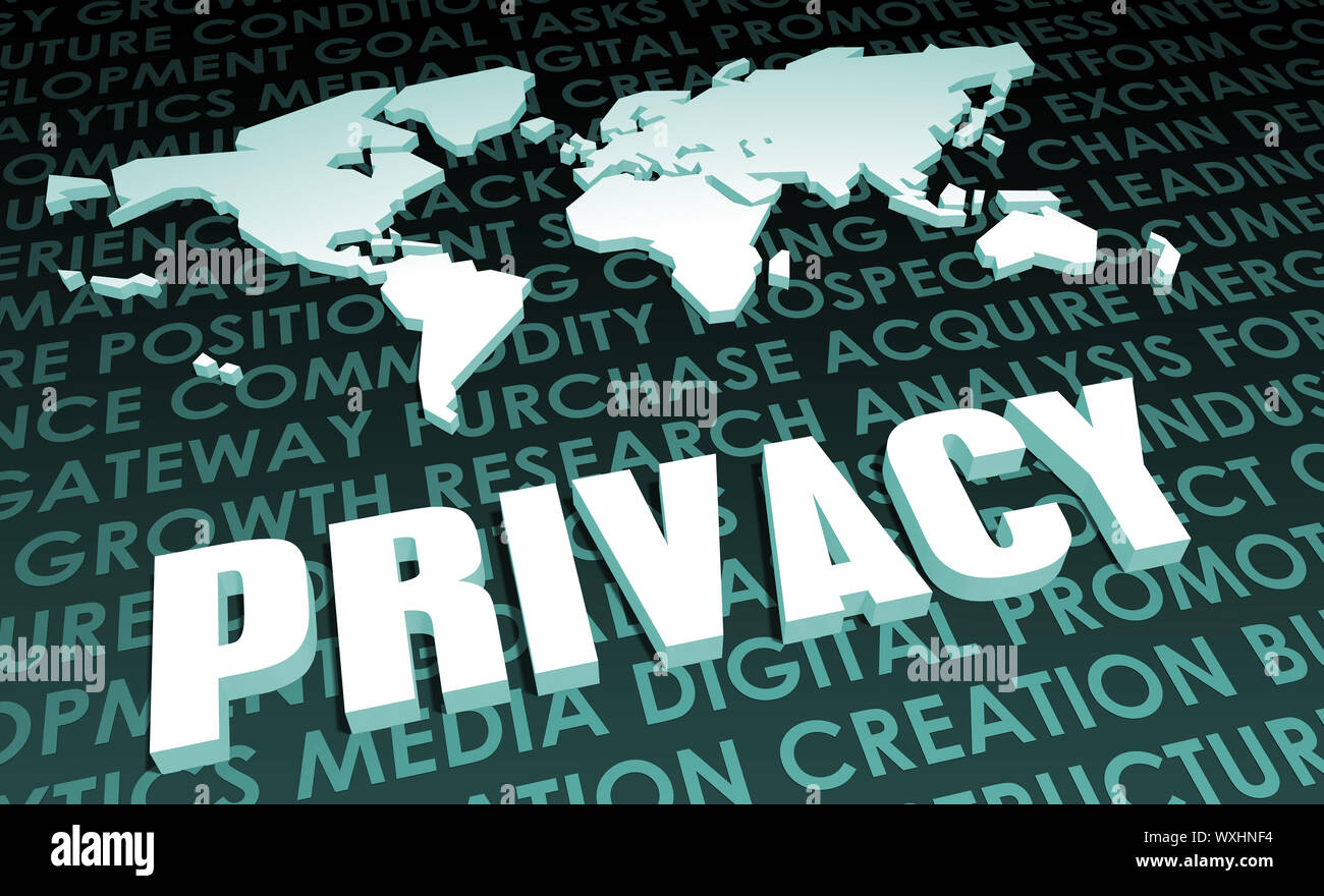 Privacy Industry Global Standard on 3D Map Stock Photo - Alamy