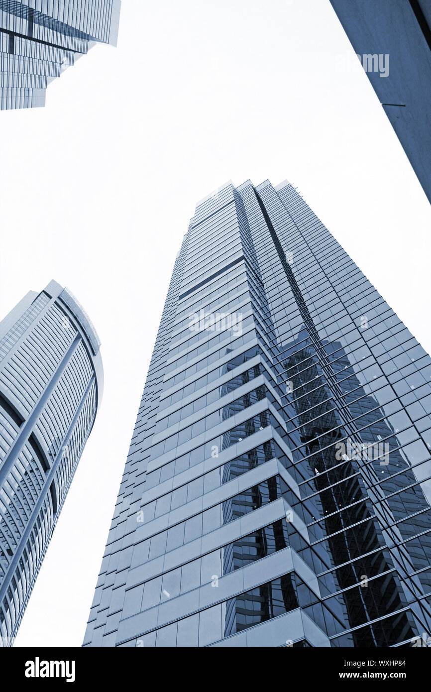 Cityscape with modern office building under sky in Hong Kong, Asia ...
