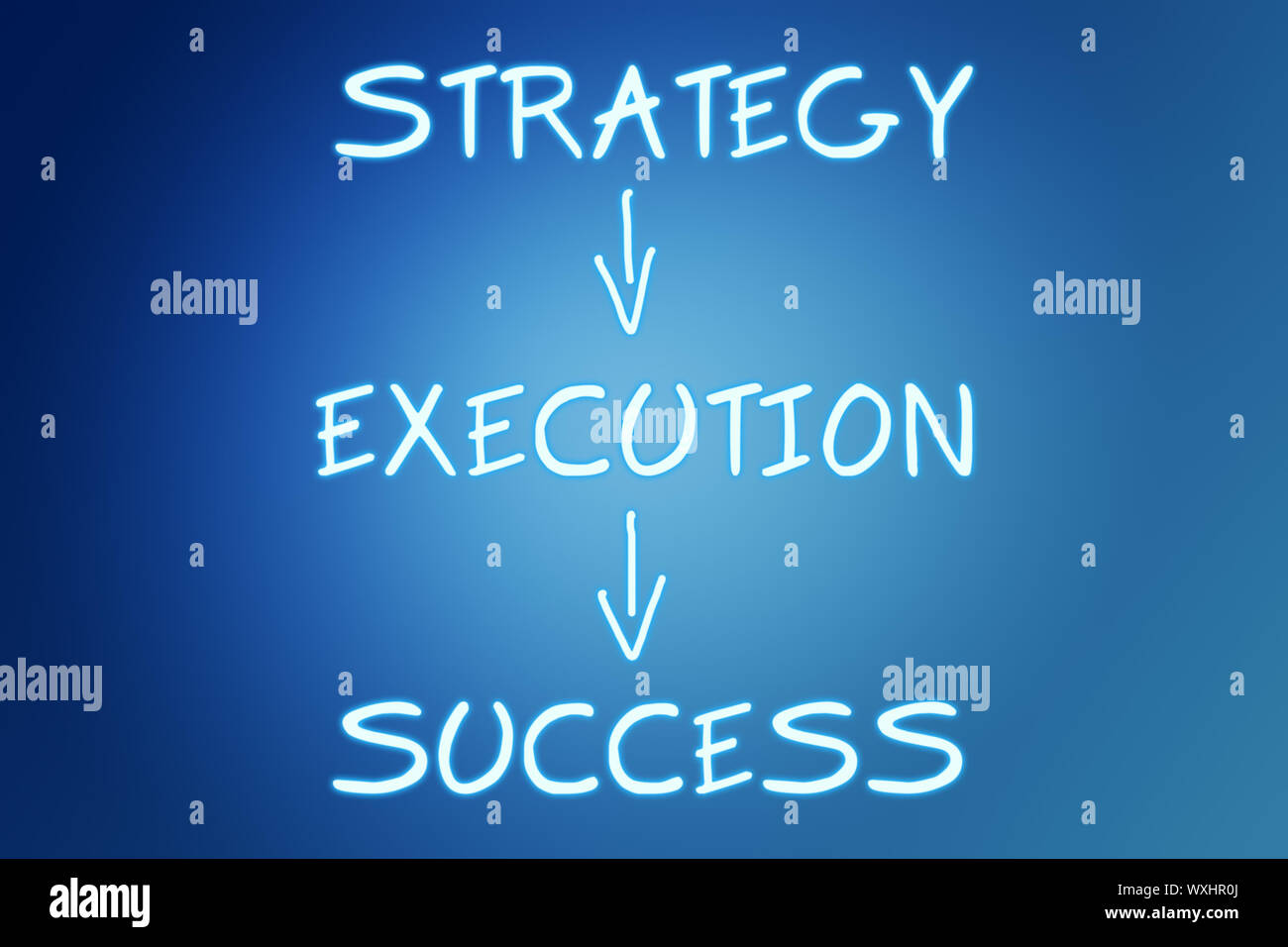 Success concept: success flow chart on a blue background Stock Photo ...
