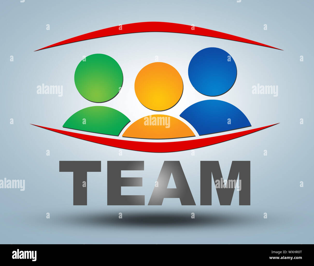 Team - communication concept with sign and text Stock Photo - Alamy