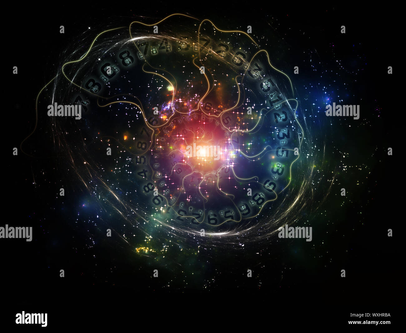 Backdrop of spiral elements on the subject of design, science and ...