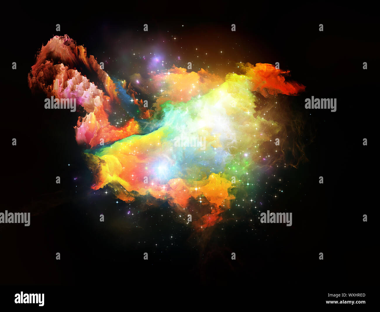 Design composed of decorative shapes and fractal elements as a metaphor ...