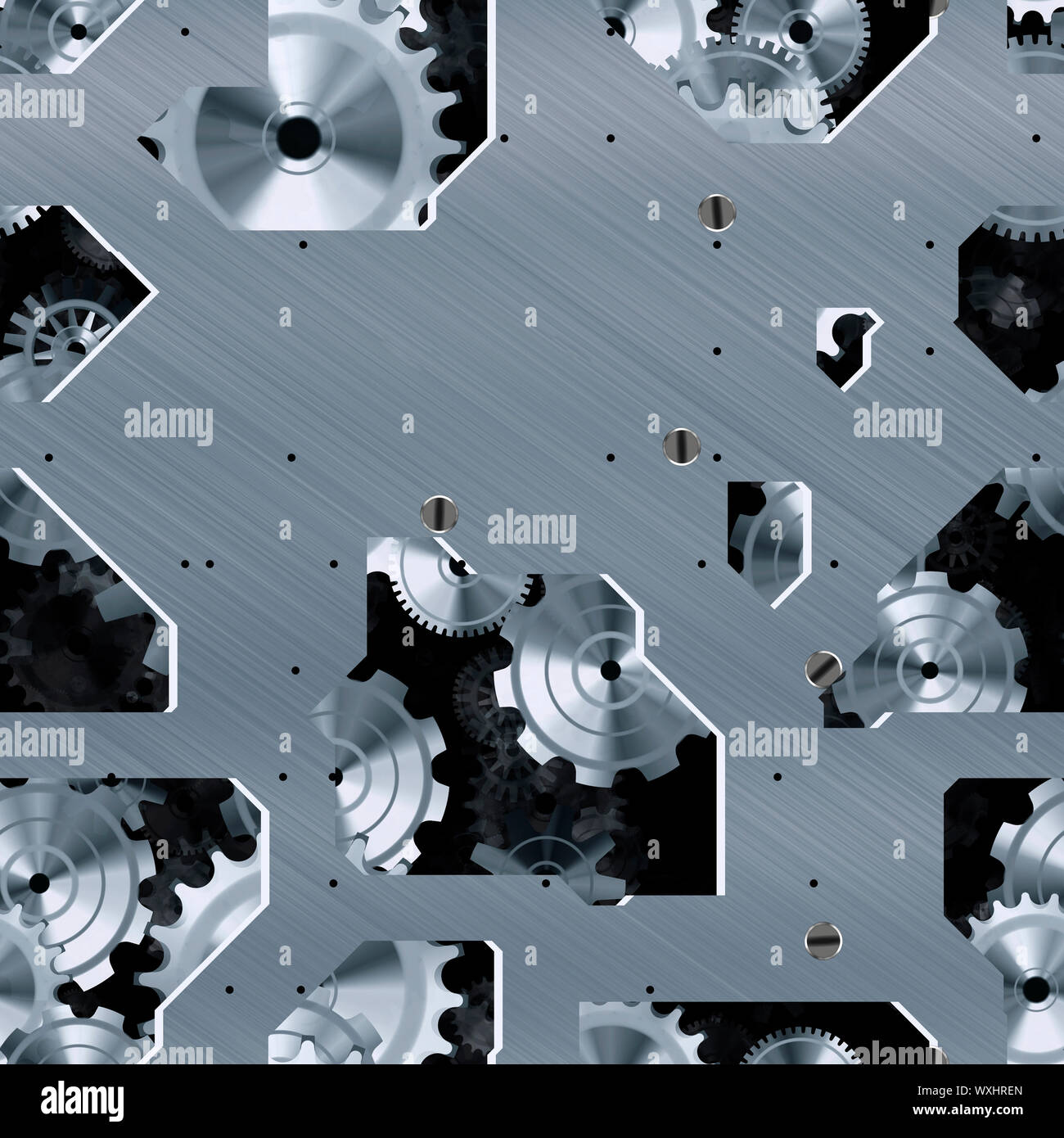 An illustration of a seamless clock work background Stock Photo - Alamy