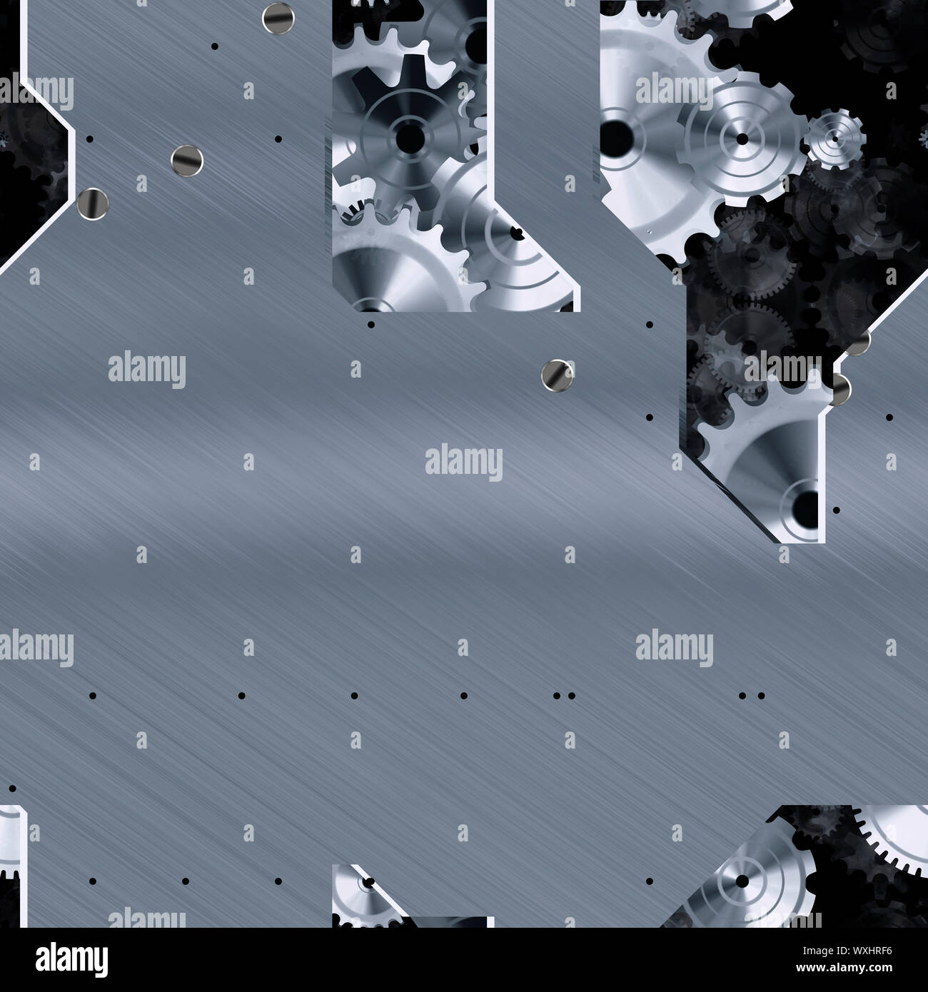 An illustration of a seamless clock work background Stock Photo - Alamy