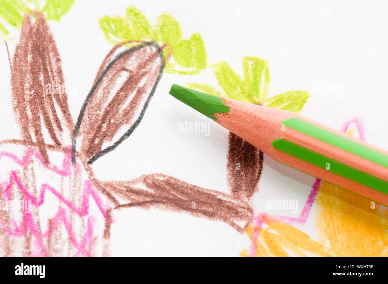 pencil and child drawing Stock Photo - Alamy