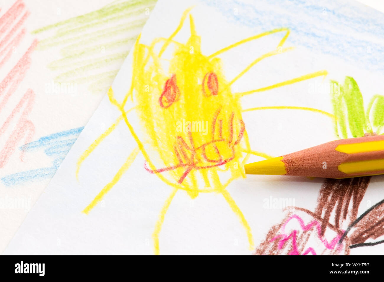 pencil and child drawing Stock Photo - Alamy