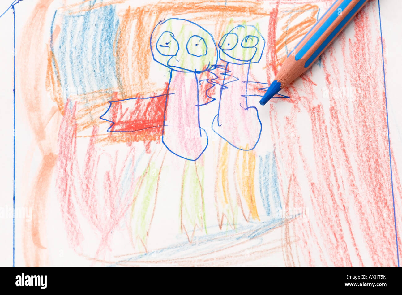 pencil and child drawing Stock Photo - Alamy