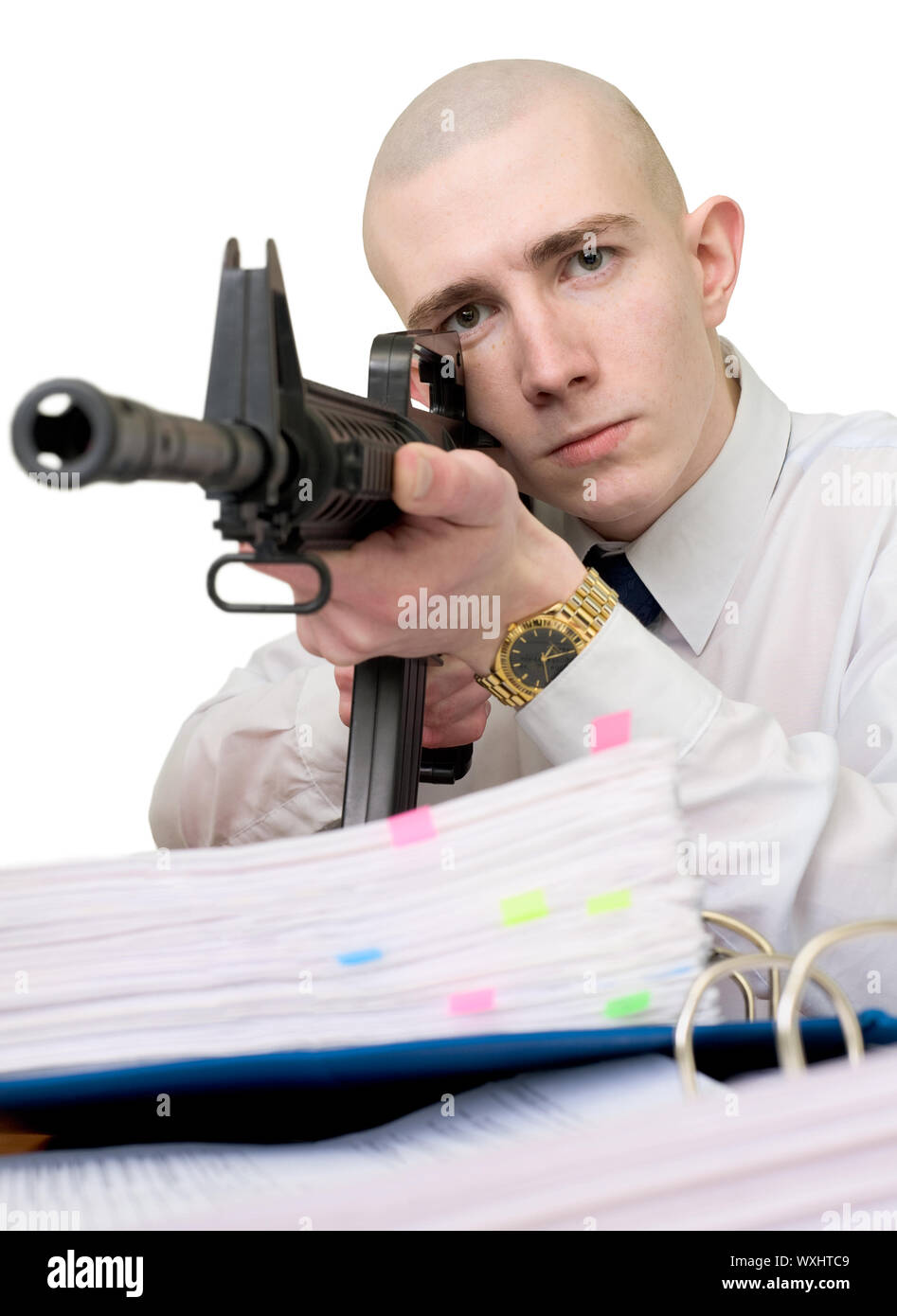 The chief accountant armed with a rifle Stock Photo - Alamy