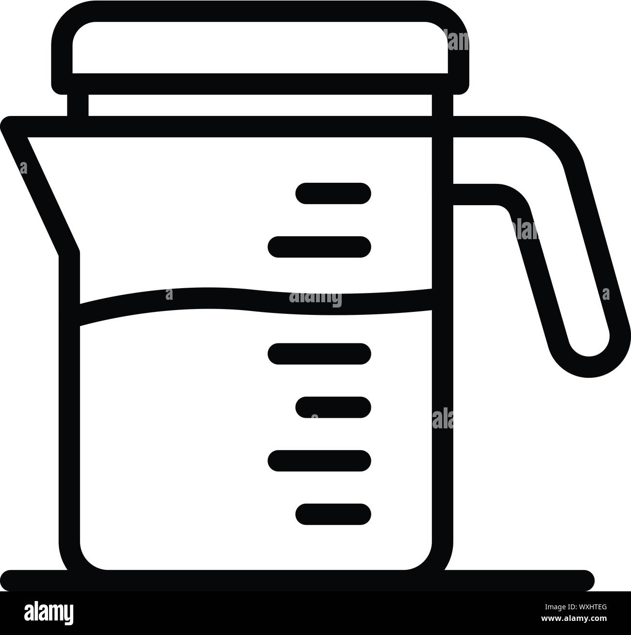 Cylindrical coffee jug icon. Outline cylindrical coffee jug vector icon for web design isolated ...