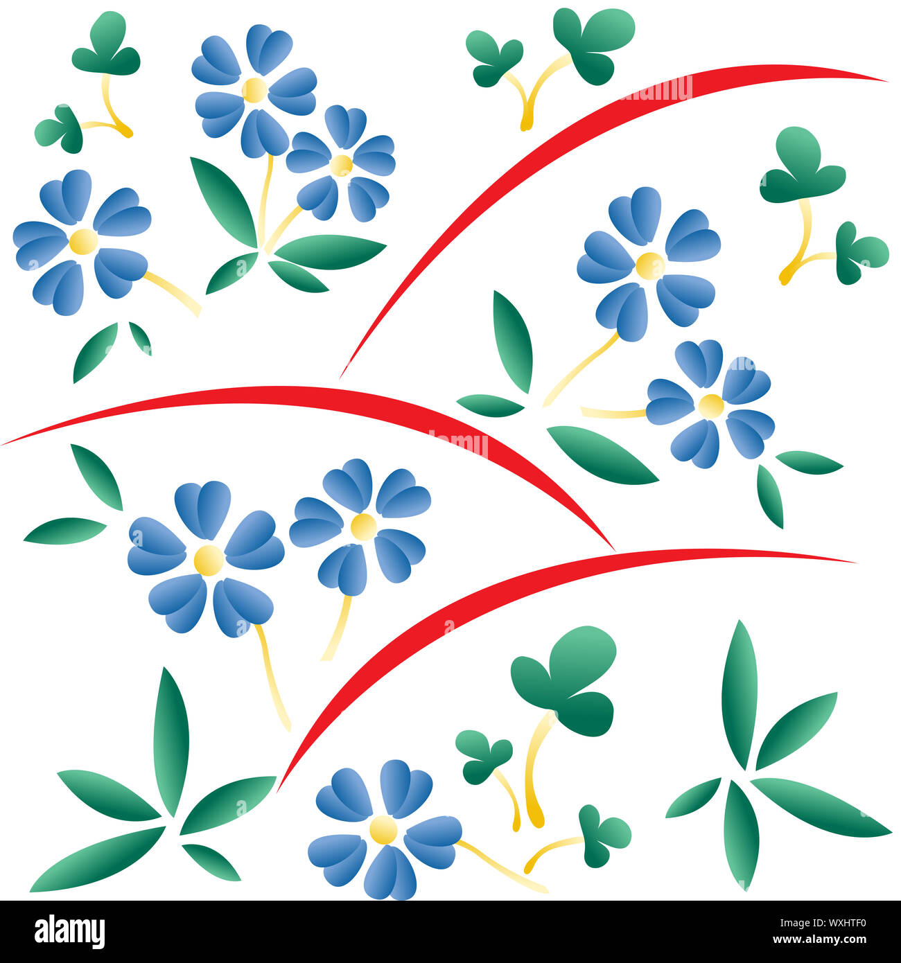 Blue daisy flowers seamless Cut Out Stock Images & Pictures - Alamy