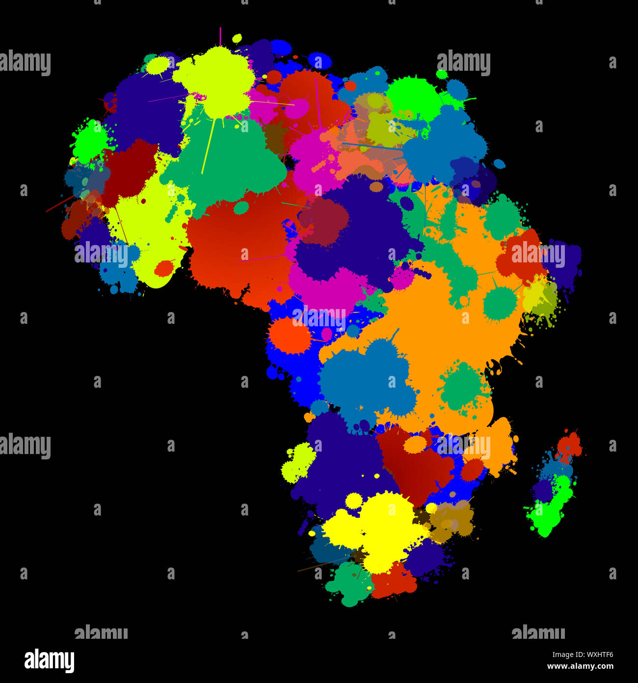 Creative design with africa map in colors Stock Photo - Alamy