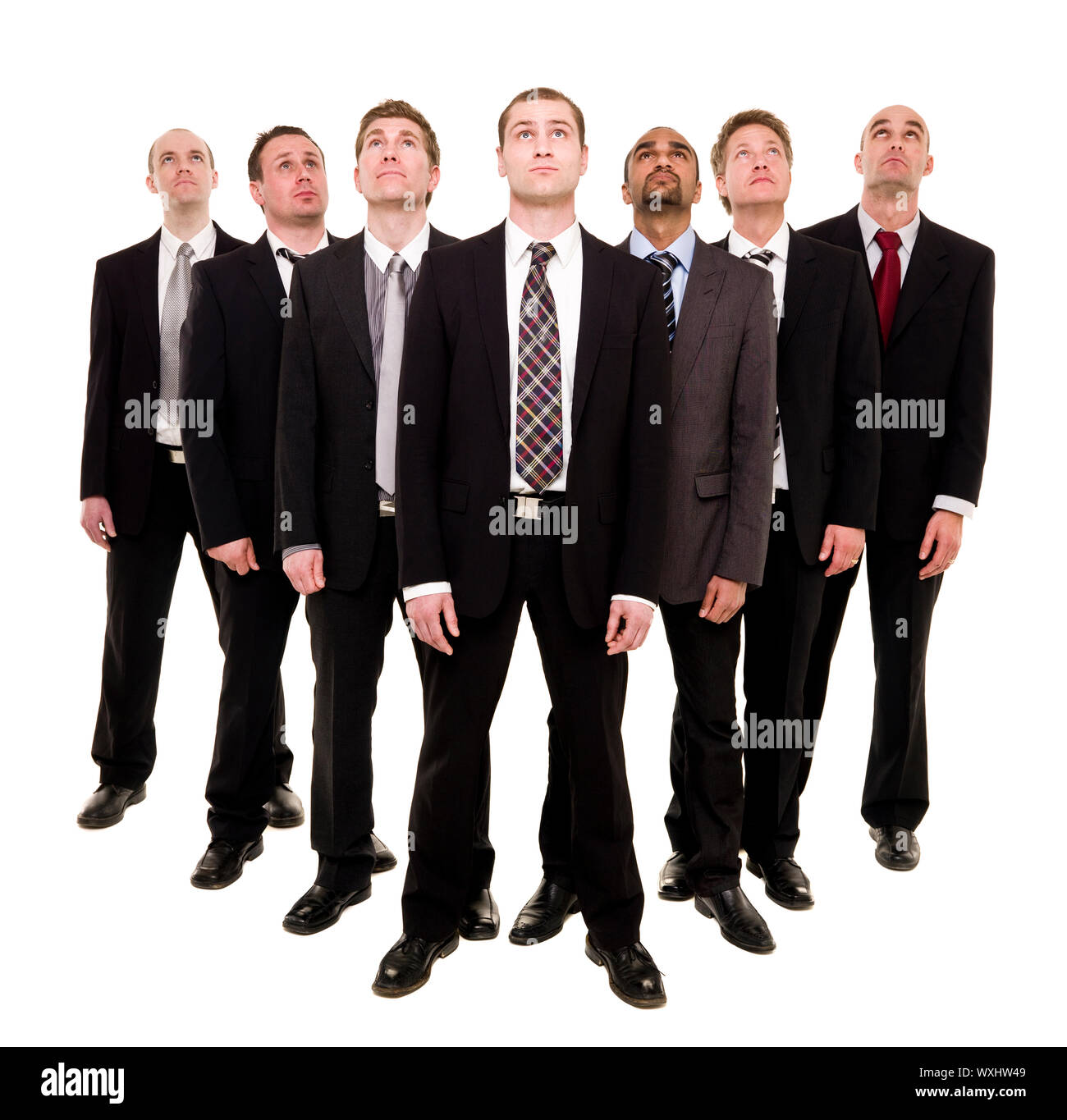 Confident team isolated on white background Stock Photo - Alamy