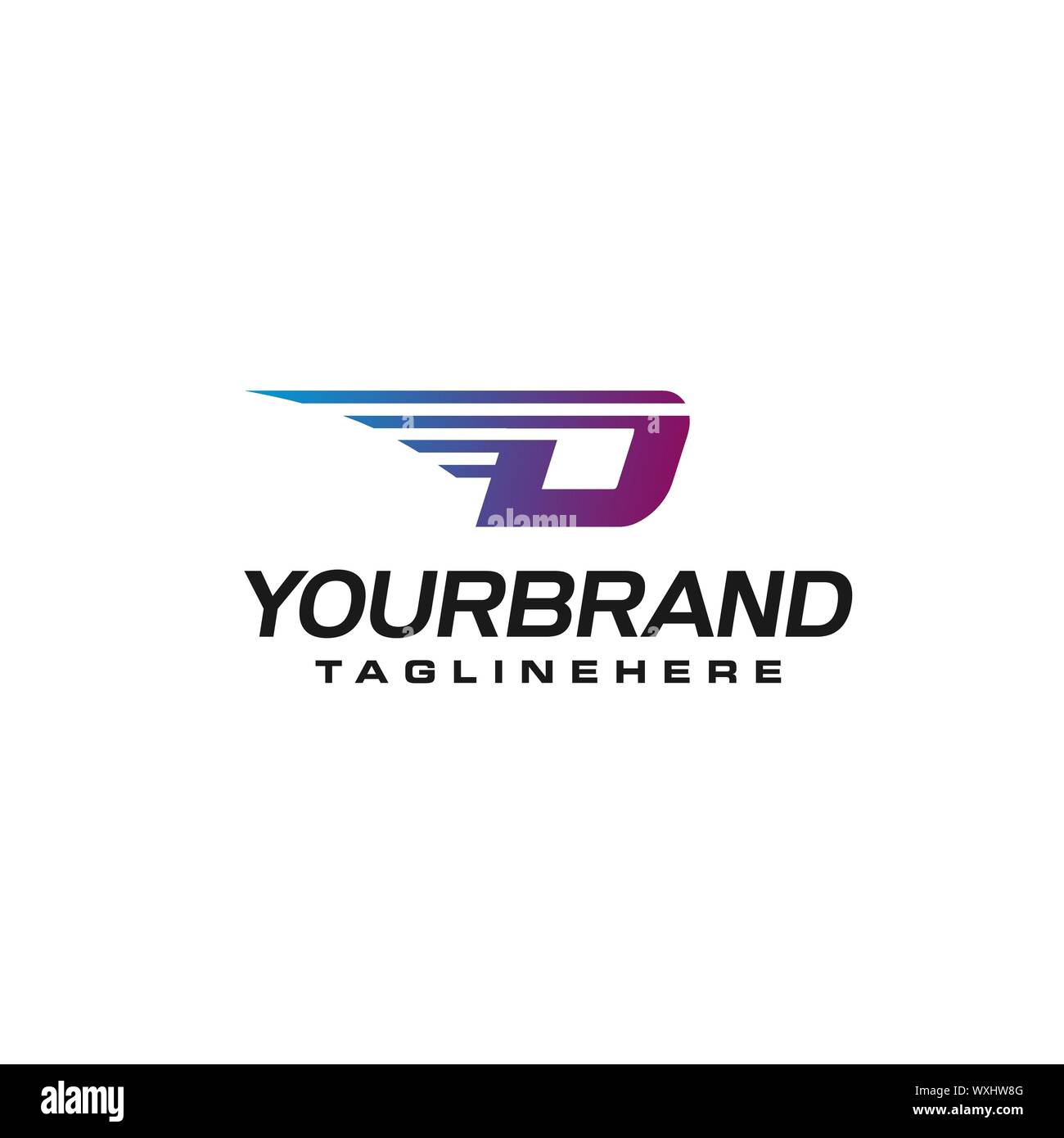 Modern Fast letter D vector logo with speed or moving element. Suitable ...