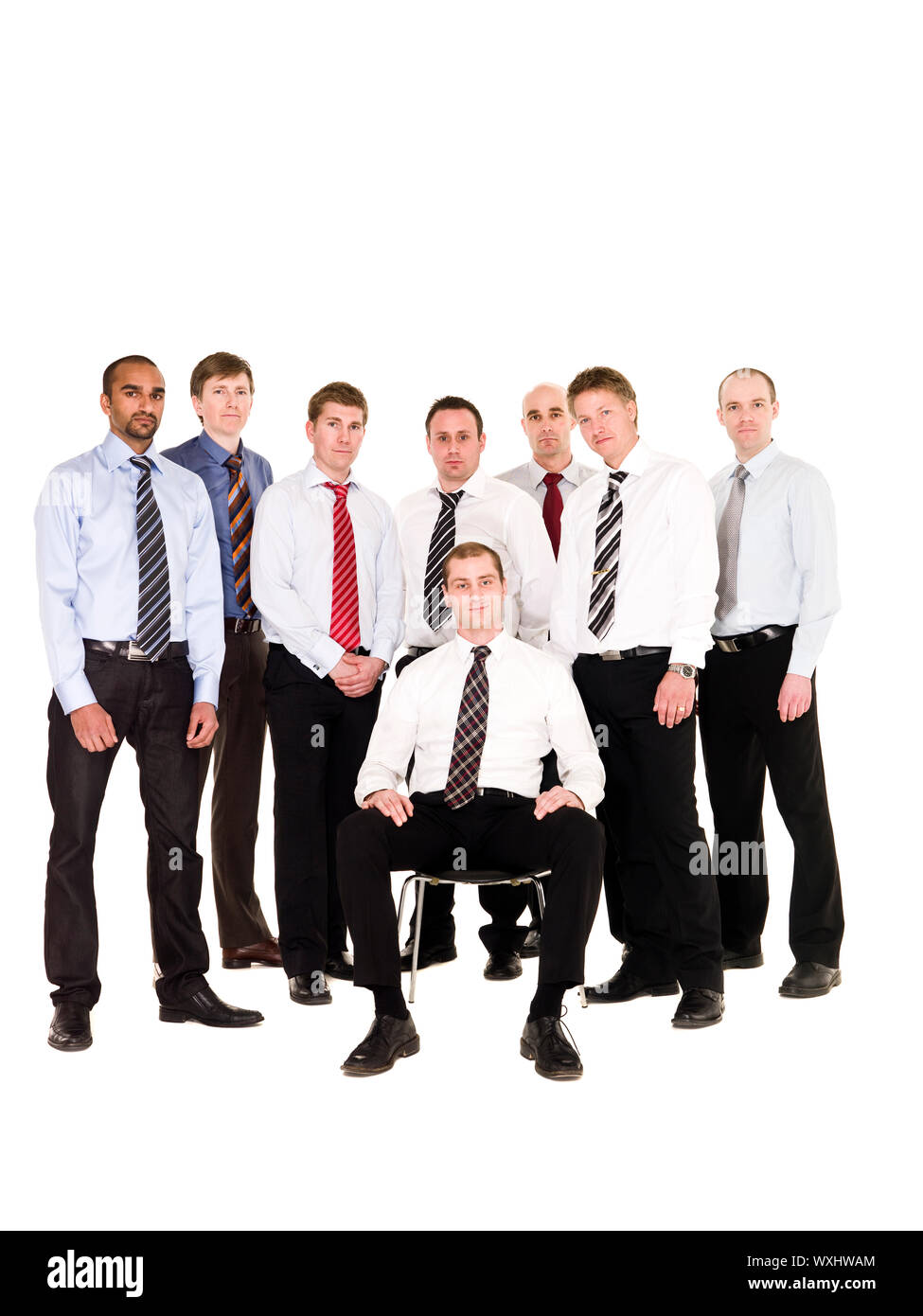 Management group isolated on white background Stock Photo - Alamy