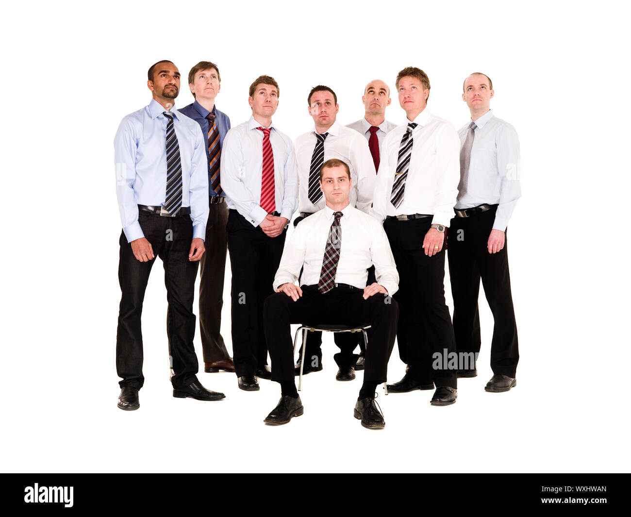Management group isolated on white background Stock Photo - Alamy
