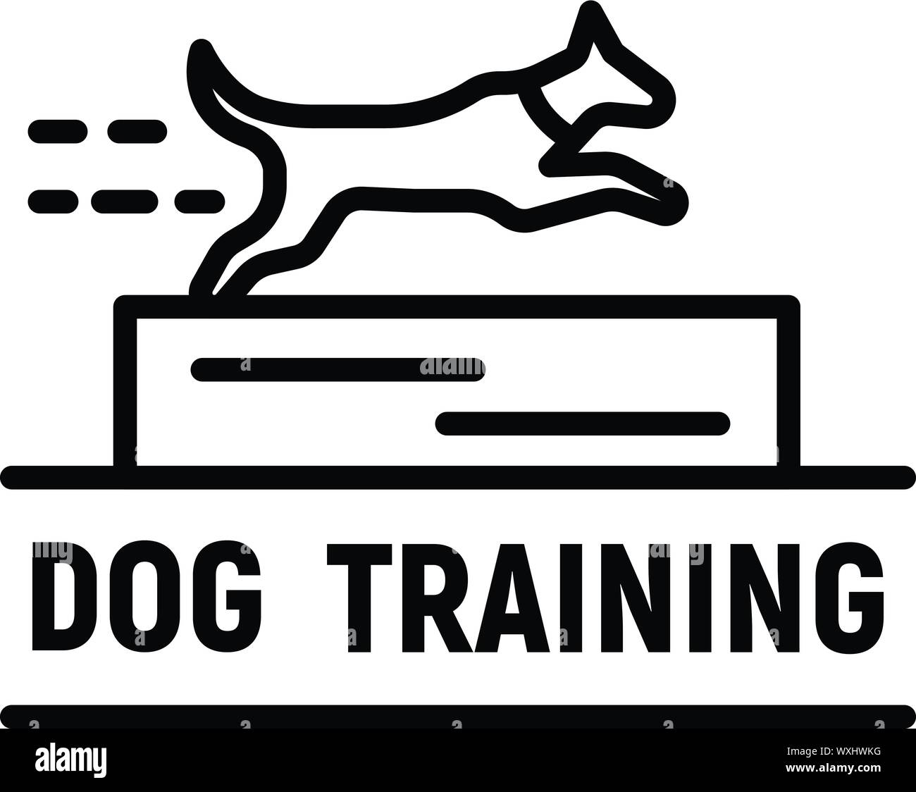Dog training logo. Outline dog training vector logo for web design ...
