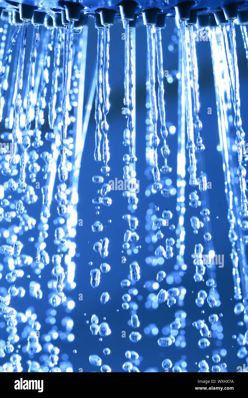 fresh shower clean blue water jet Stock Photo - Alamy
