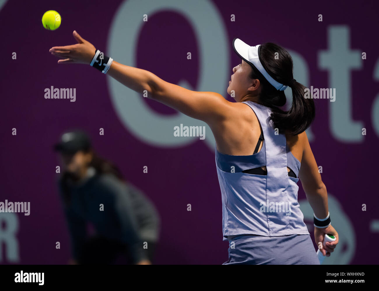 Lin Zhu of China in action during qualifications at the 2019 Qatar ...
