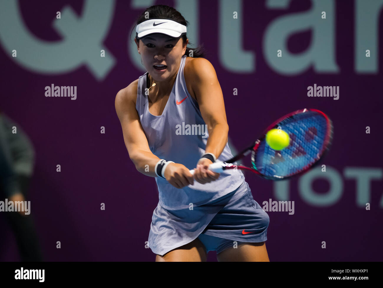 Lin Zhu of China in action during qualifications at the 2019 Qatar ...