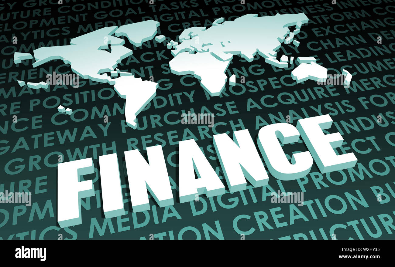 Finance Industry Global Standard on 3D Map Stock Photo - Alamy