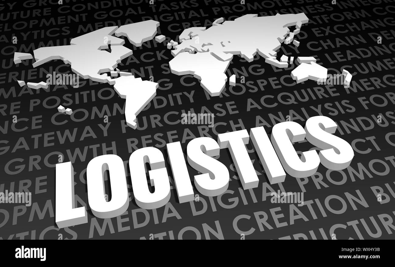 Logistics Industry Global Standard on 3D Map Stock Photo - Alamy