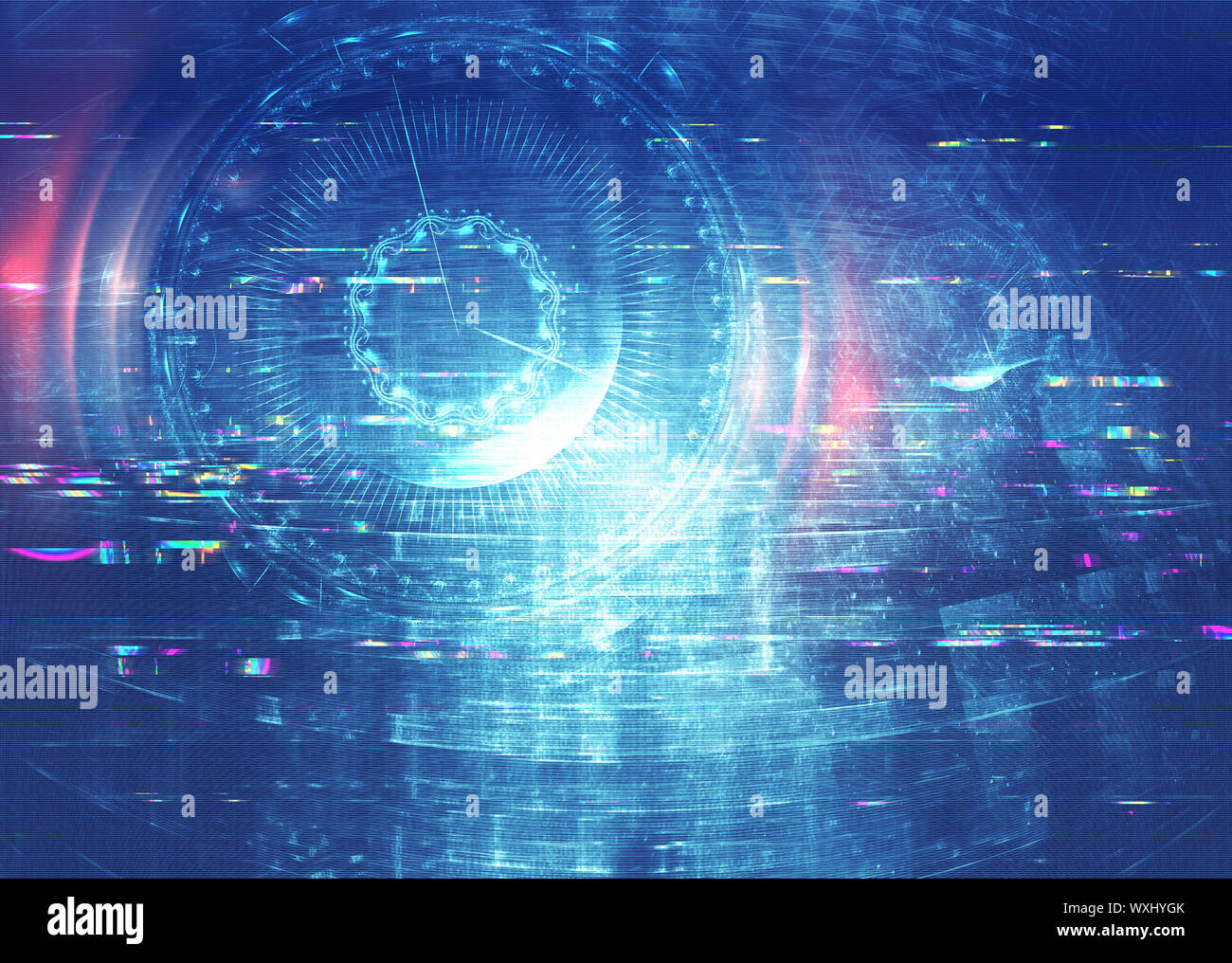 Grunge glitchy texture with tv screens as abstract background Stock ...